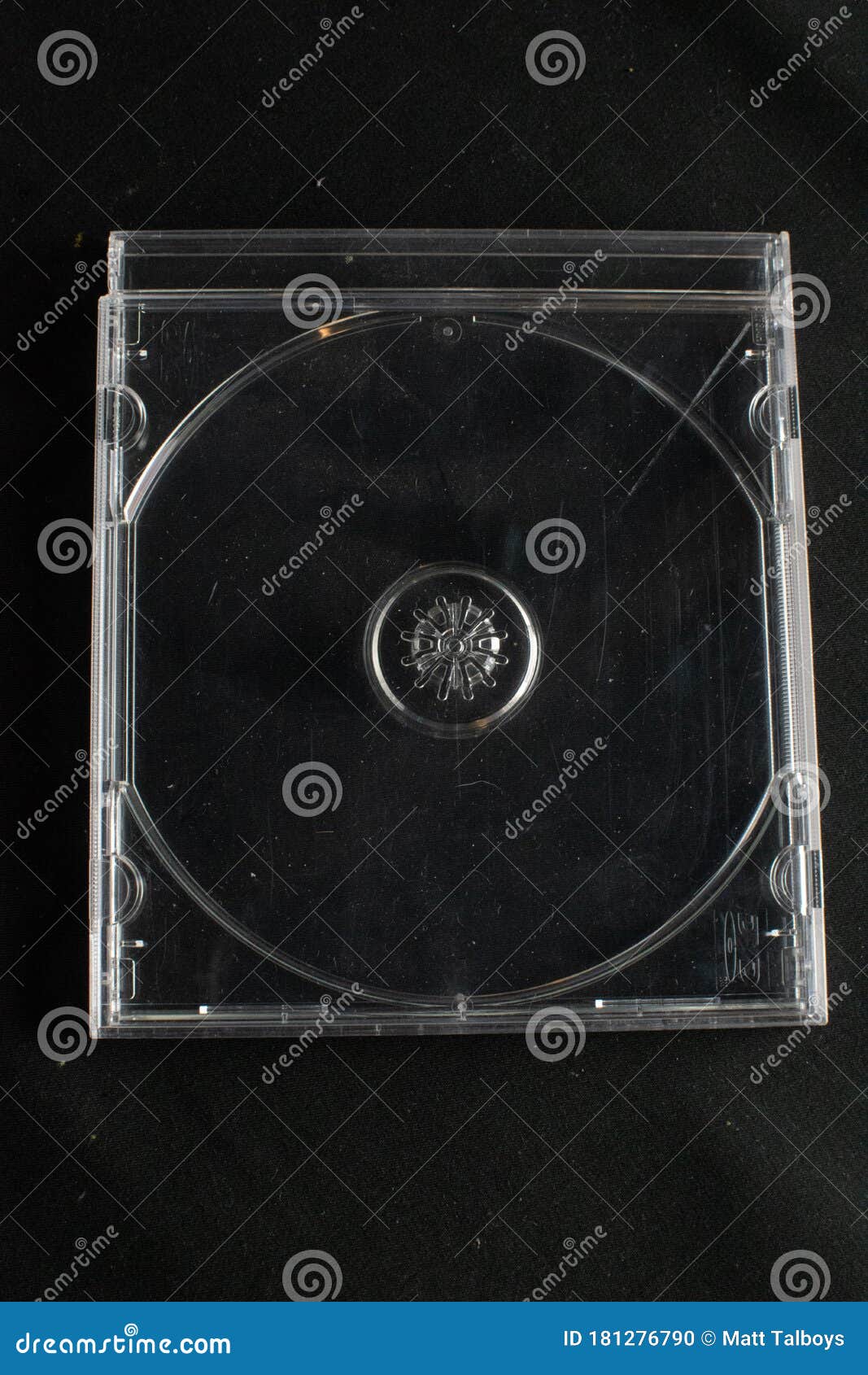Clear Retro CD Cases with No Compact Discs Against a Black Background ...