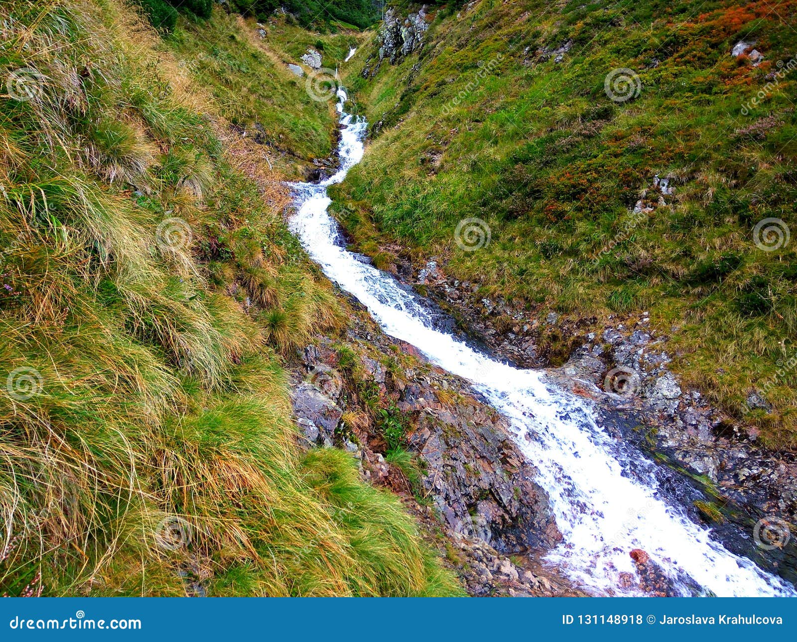 Clear River Flowing Down the Hill Stock Photo - Image of flowing ...