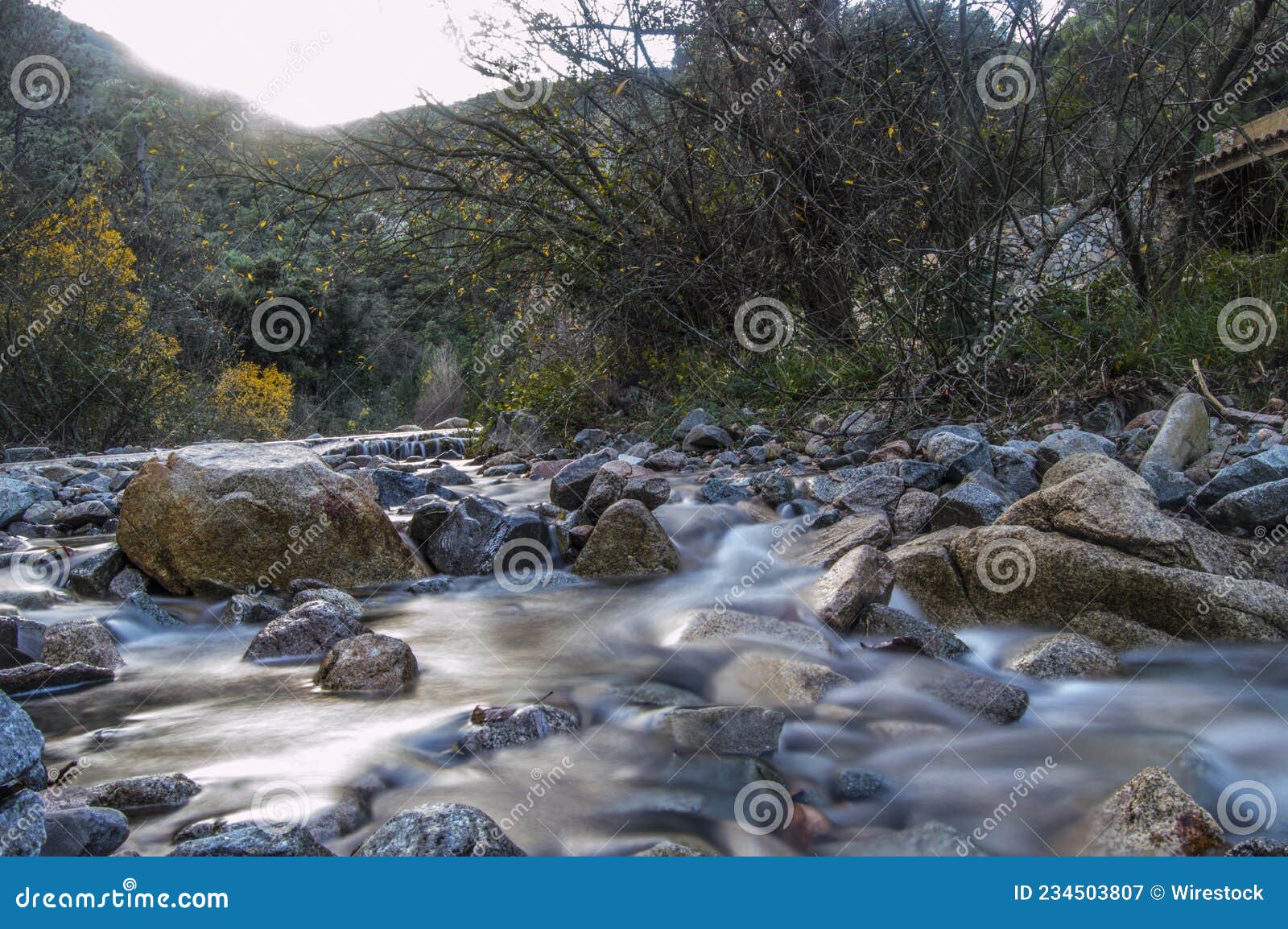 Clear River Flows between the Rocks on a Sunny Day Stock Image - Image ...