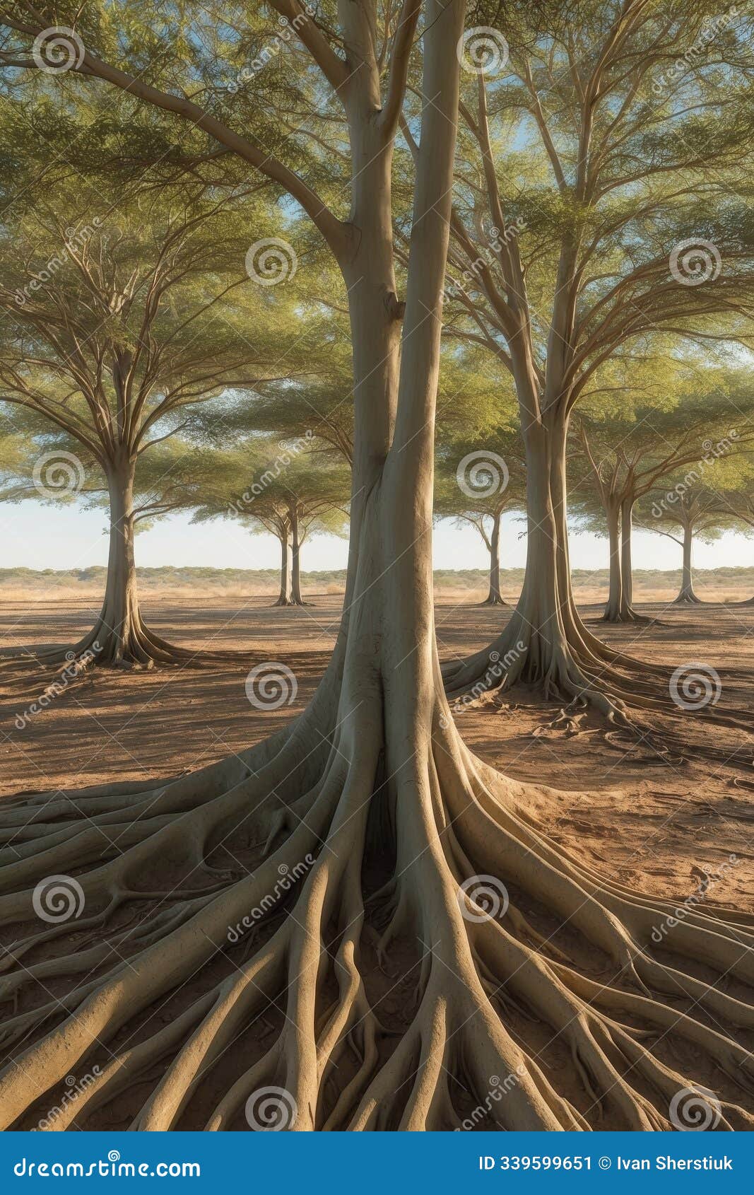 The Roots Of The Wind-blown Tree Stock Image | CartoonDealer.com #198356407
