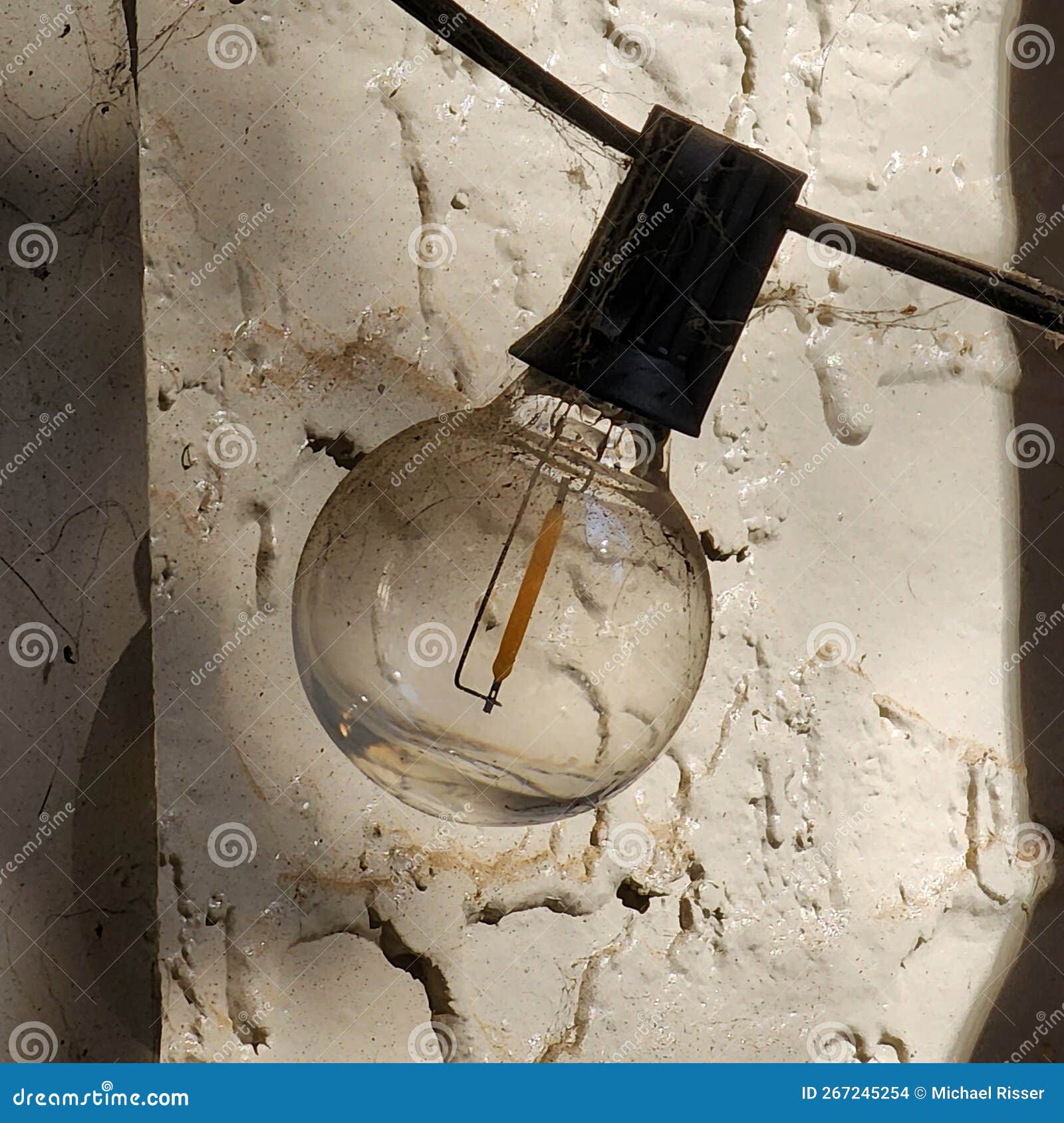 Clear Round String Light Bulb Stock Photo - Image of light, white ...