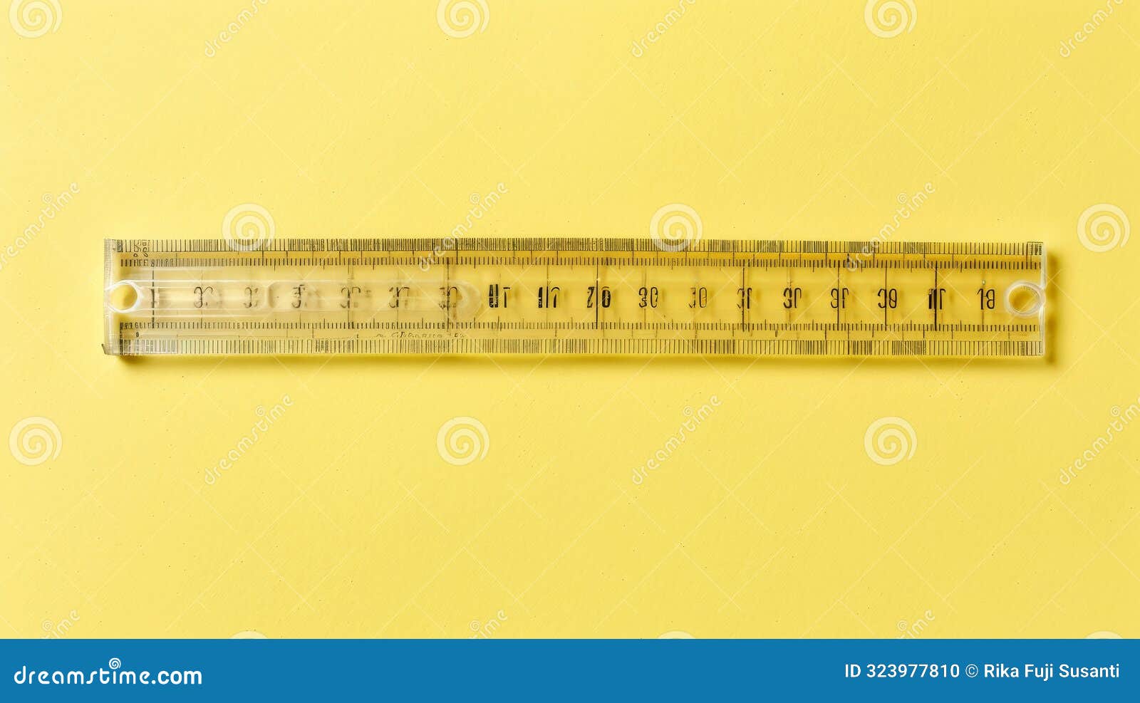 Clear Ruler on a Yellow Background Stock Illustration - Illustration of ...