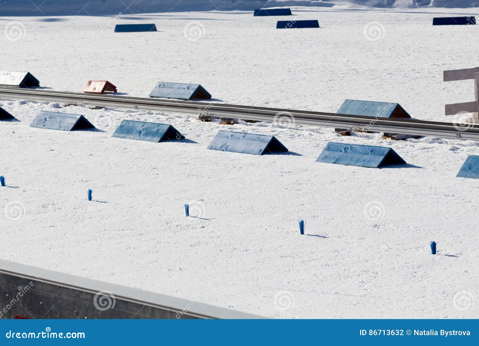 Clear Ski Run Near the Finish Line Stock Photo - Image of country, snow ...