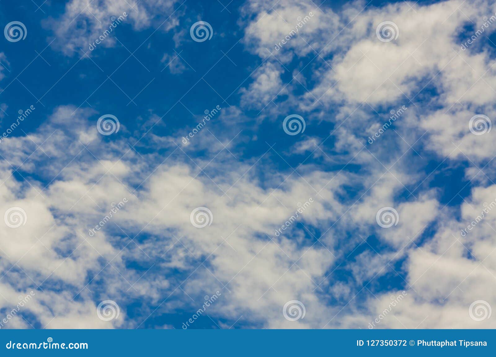 Clear Sky on a Fine Day. with Light Sun with Pattern of Clouds Form a ...