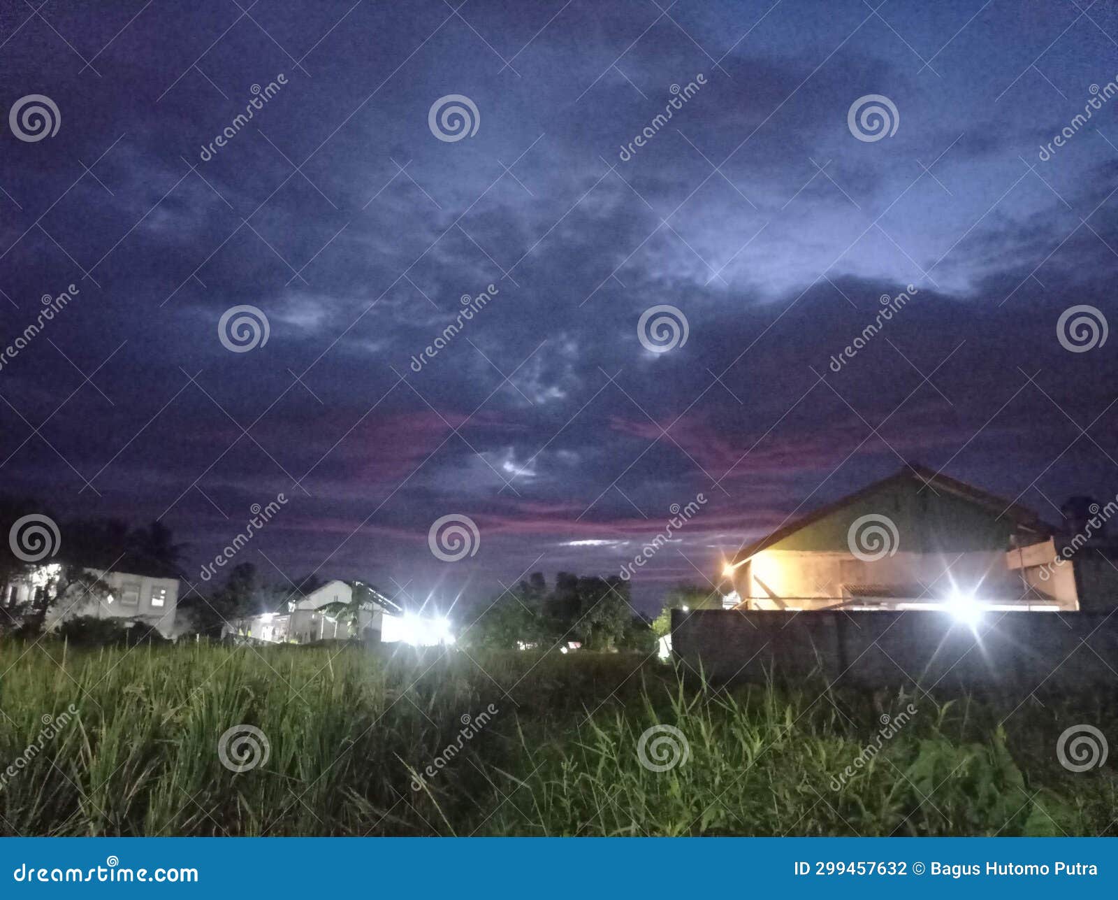 Clear sky at night stock photo. Image of grass, night - 299457632