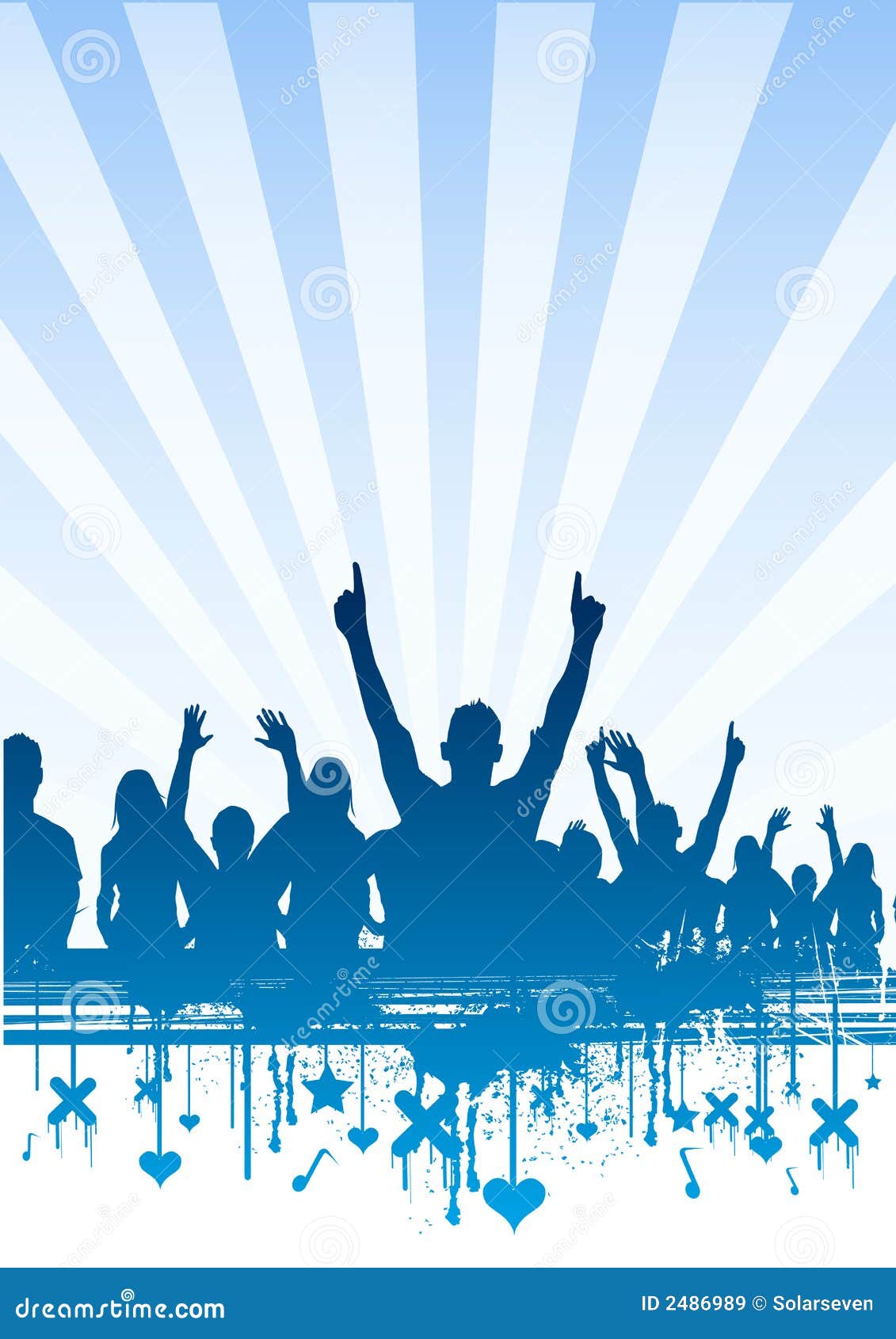 Party Crowd , People Silhouettes - Color Cartoon Vector | CartoonDealer ...