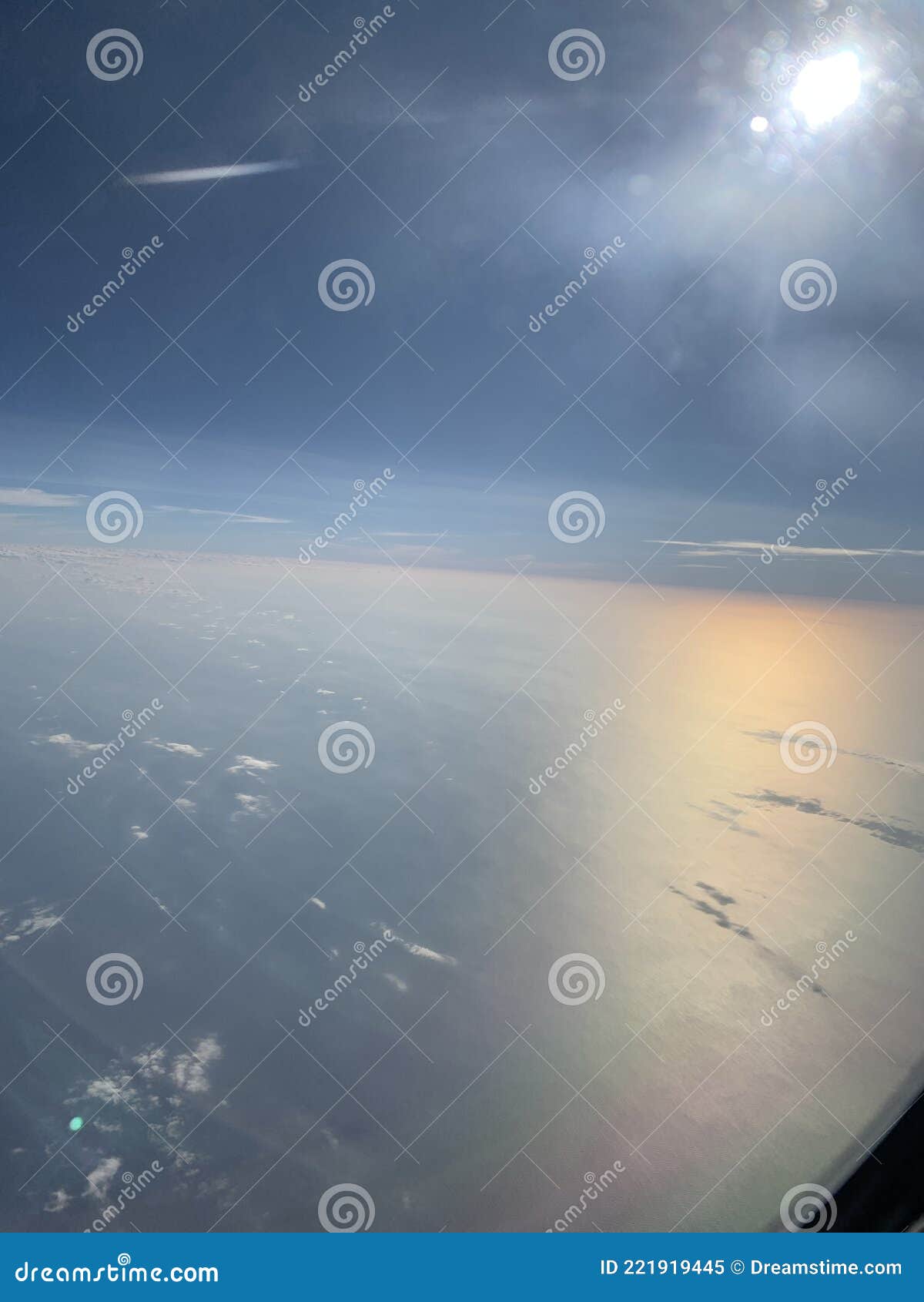 Sky stock image. Image of clear, plane, cloud, blue - 221919445