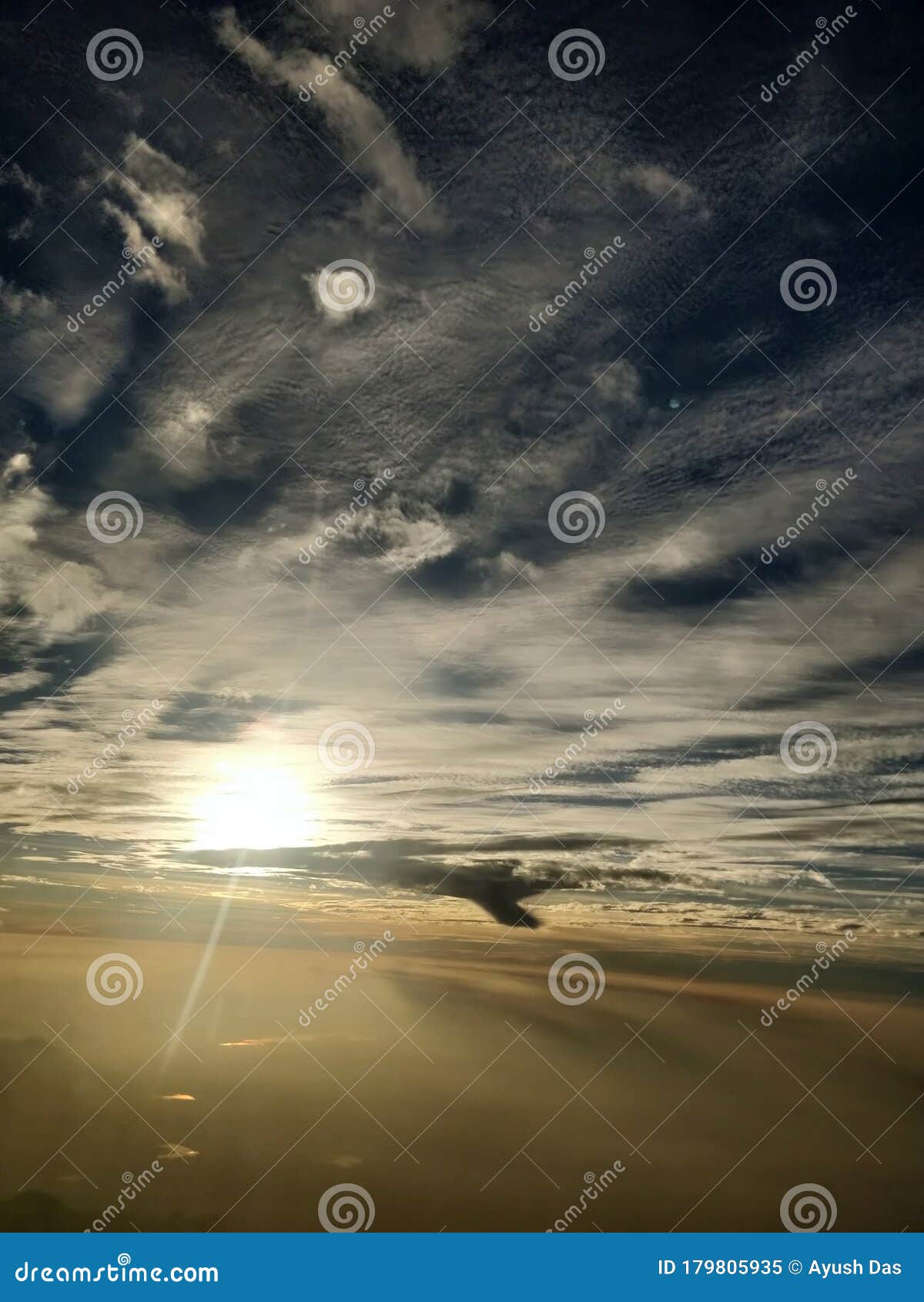 Clear Sky with Scattered Clouds As Viewed from a Plane Stock Image ...
