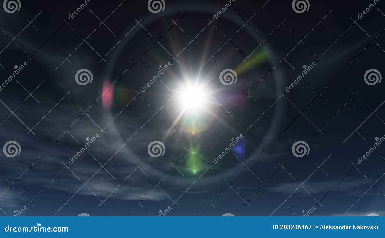 Clear sky sun ray light stock illustration. Illustration of planet ...