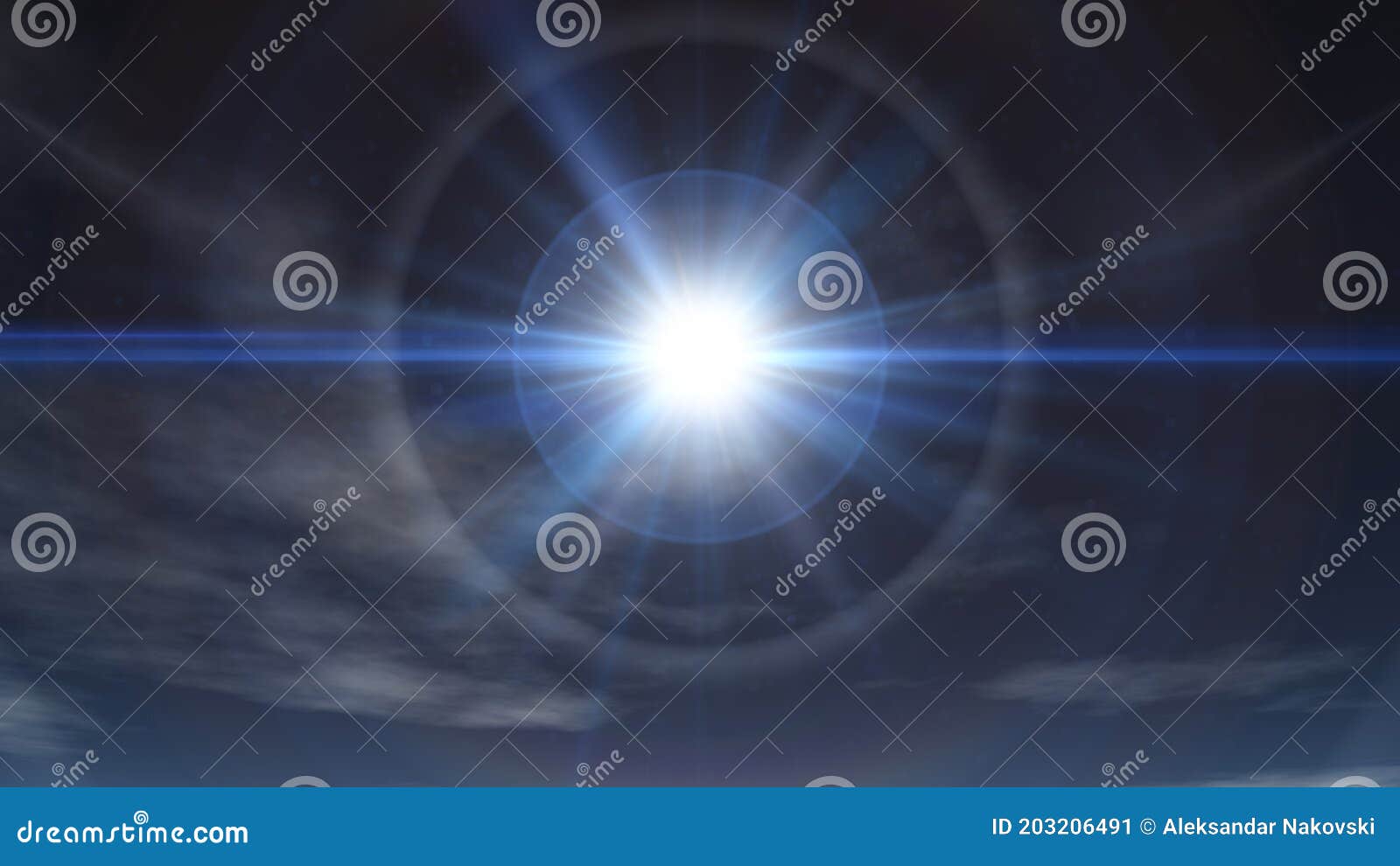 Clear sky sun ray light stock illustration. Illustration of fluffy ...