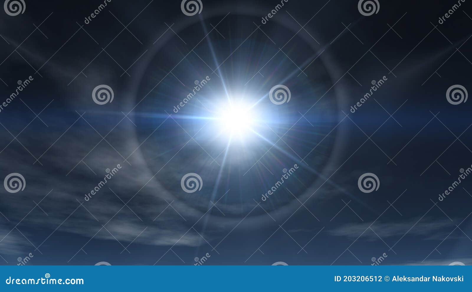 Clear sky sun ray light stock illustration. Illustration of cloud ...