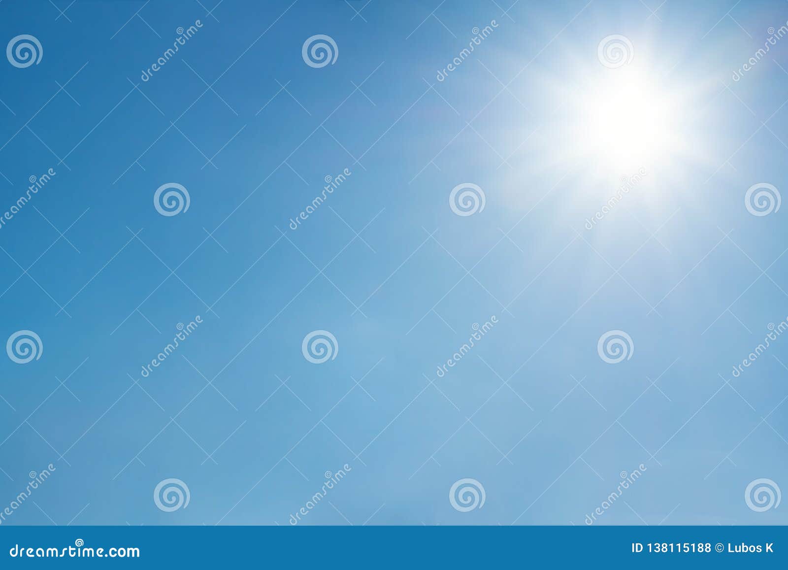 Clear Sky with Sun and Sunrays. Daytime and Good Weather Stock Photo ...
