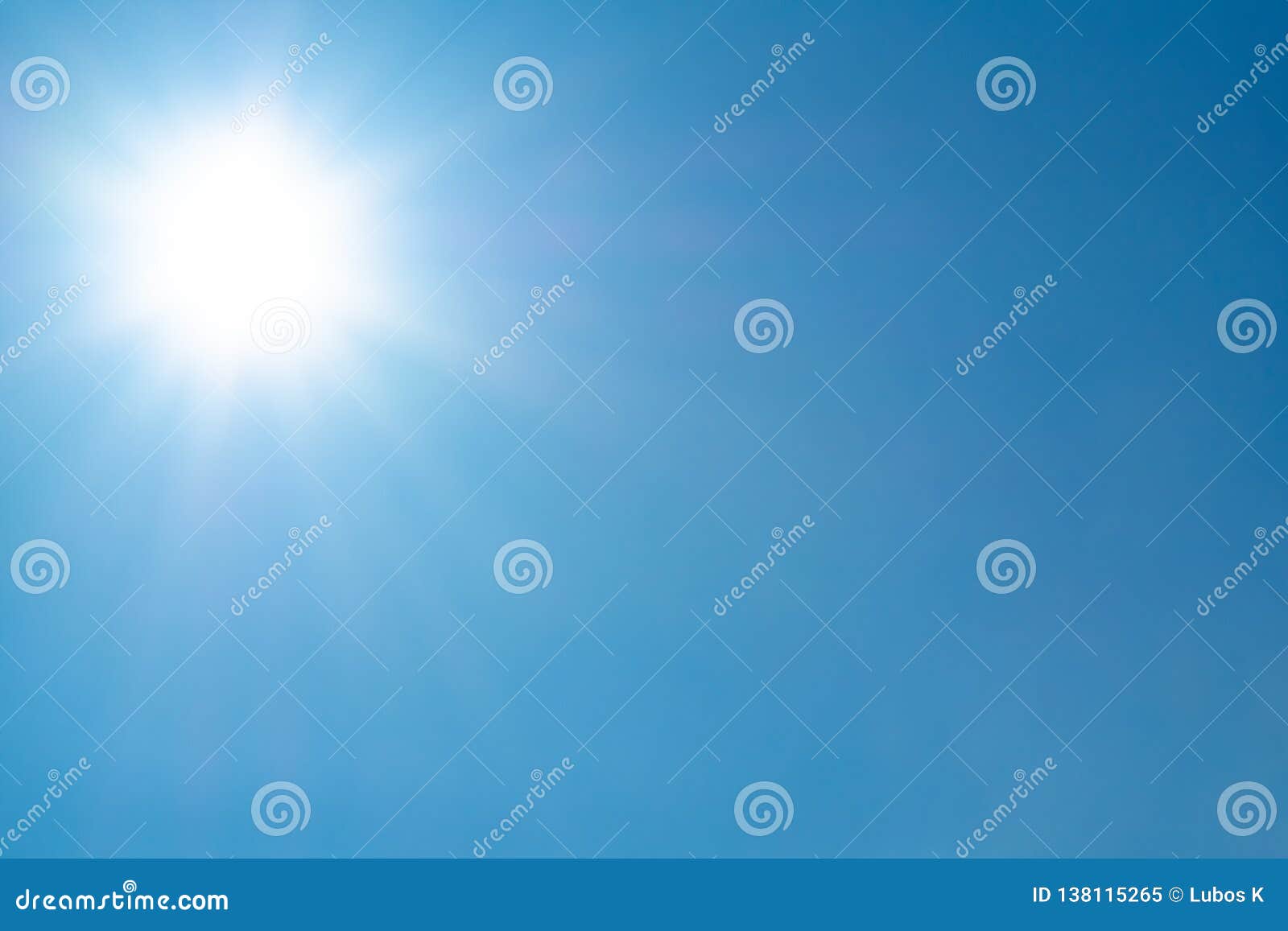 Clear Sky with Sun and Sunrays. Daytime and Good Weather Stock Image ...