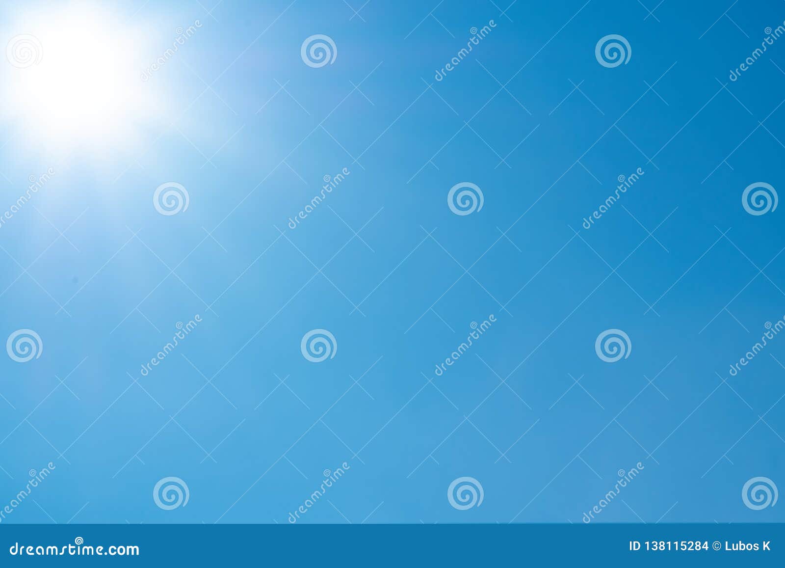 Clear Sky with Sun and Sunrays. Daytime and Good Weather Stock Photo ...
