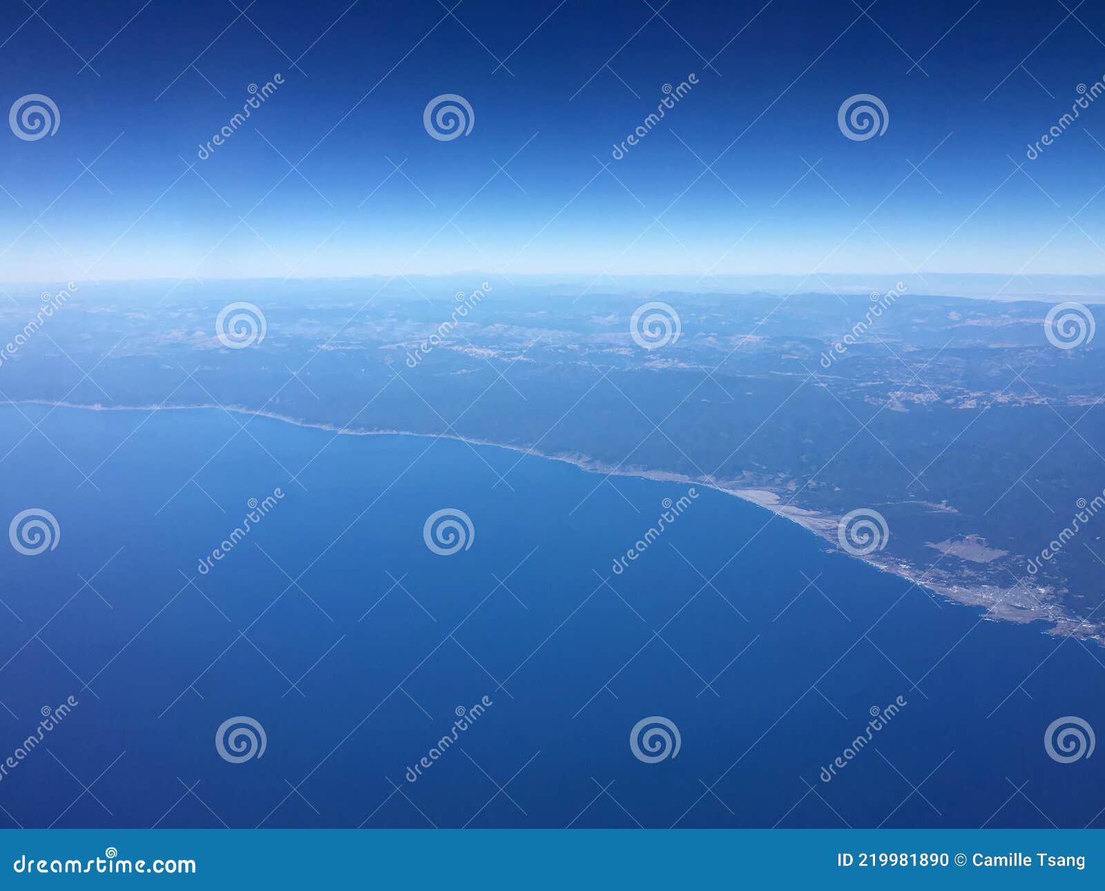 Clear sky view from flight stock photo. Image of skyscape - 219981890