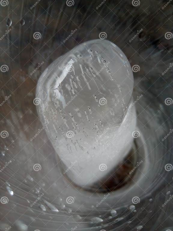 Clear, Small-sized Ice Cubes in a Plastic Cup Stock Photo - Image of ...