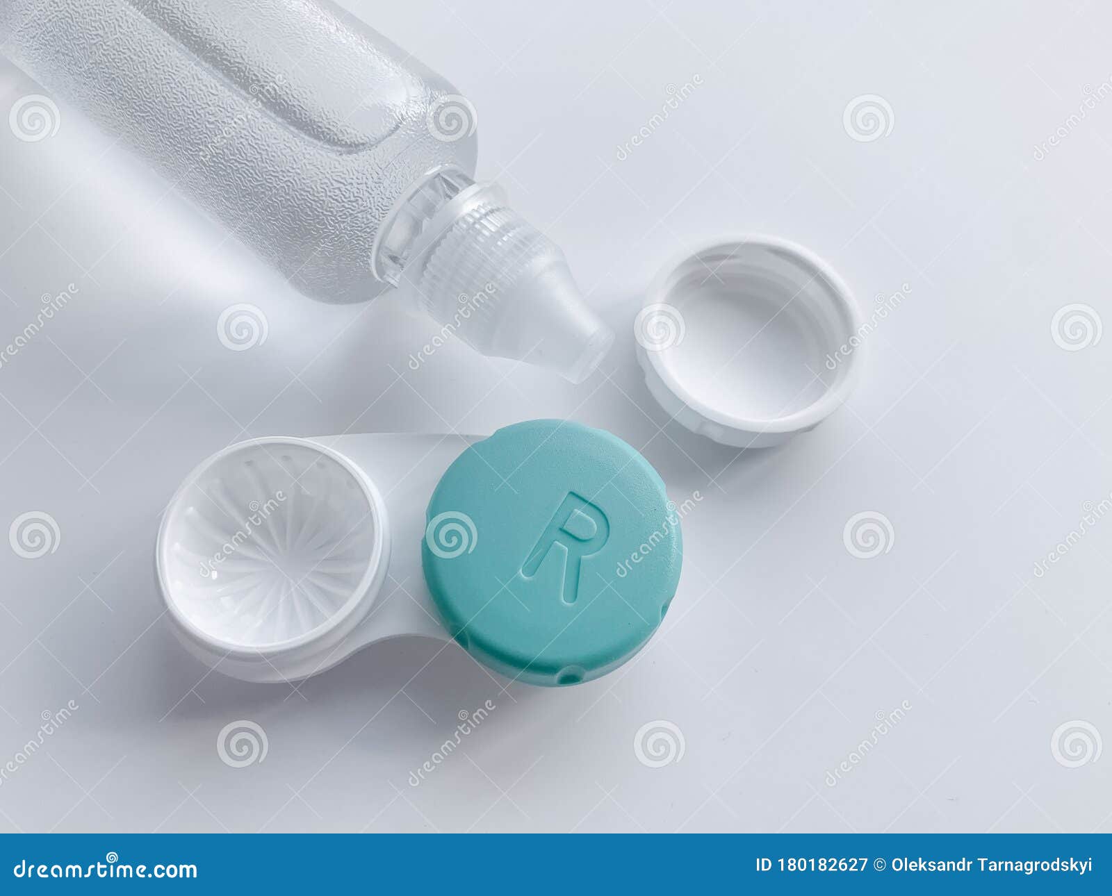 Clear Solution Bottle and Contact Lens Container. Stock Image - Image ...