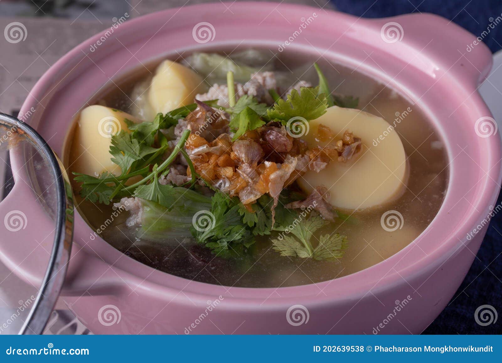 Clear Soup with Tofu and Minced Pork Stock Photo - Image of boiled ... Clear Soup with Tofu and Minced Pork Stock Photo - Image of boiled ...