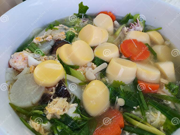 Clear Soup with Tofu and Minced Pork in the White Ceramic Bowl. Stock ... Clear Soup with Tofu and Minced Pork in the White Ceramic Bowl. Stock ...