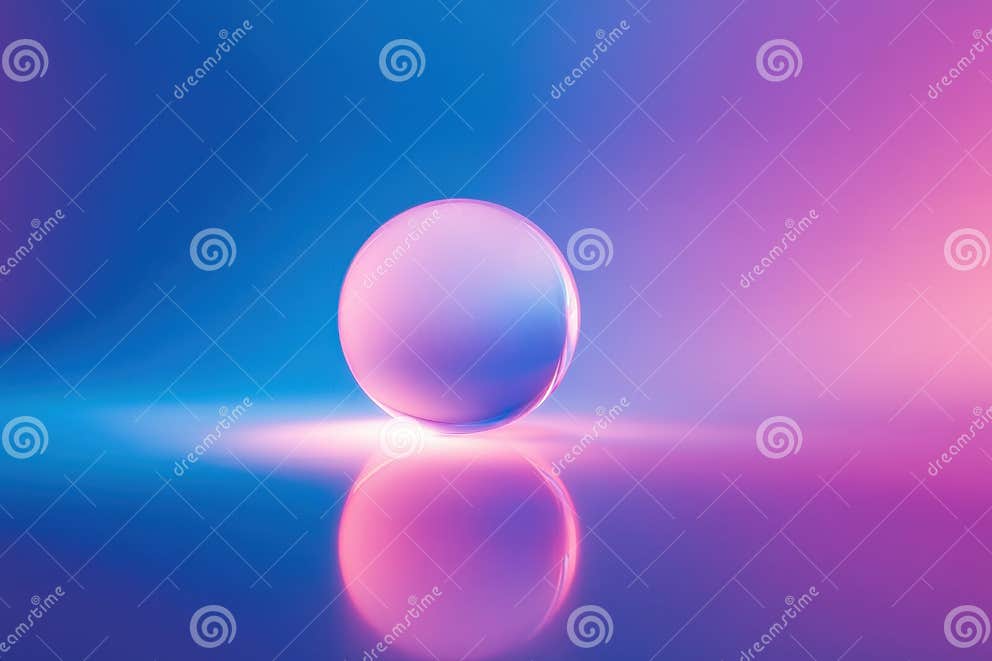 A Clear Sphere with a Blue Background Stock Illustration - Illustration ...