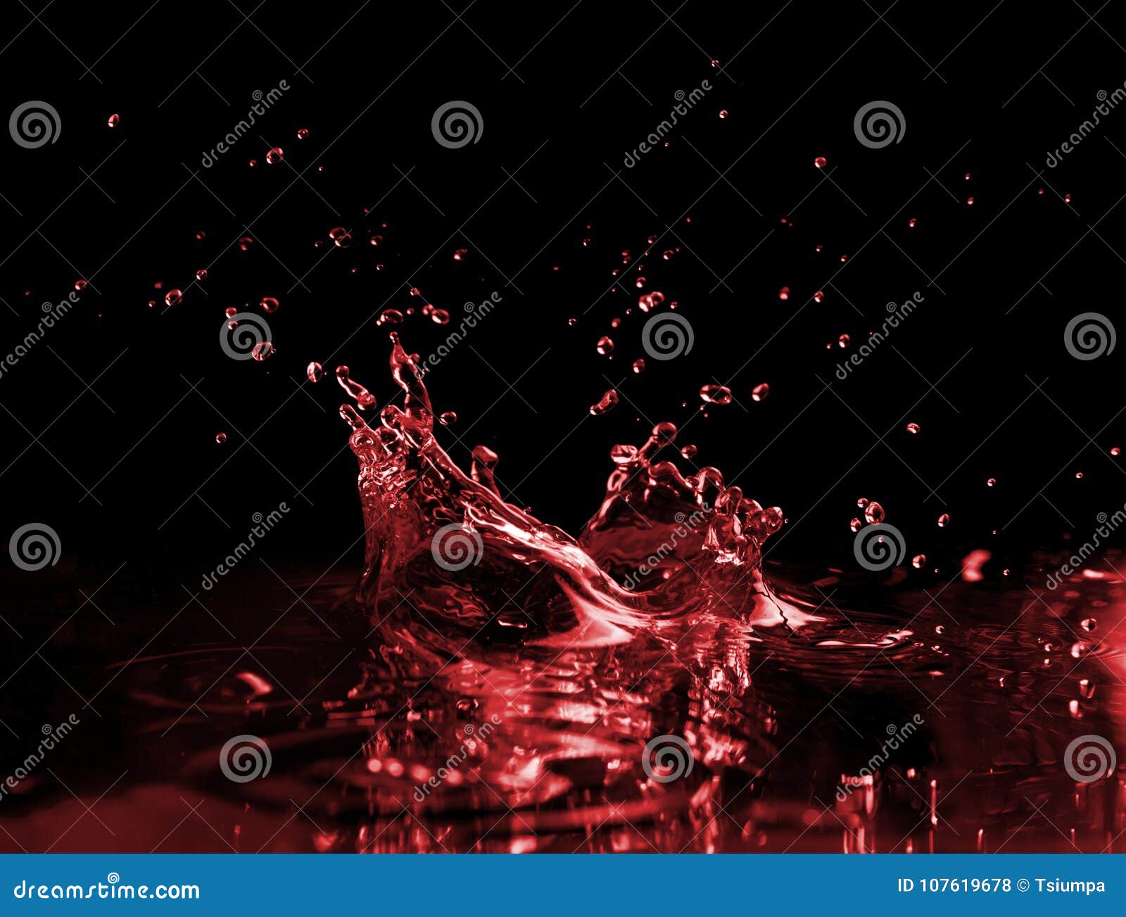Red splash on a black stock photo. Image of abstract - 107619678