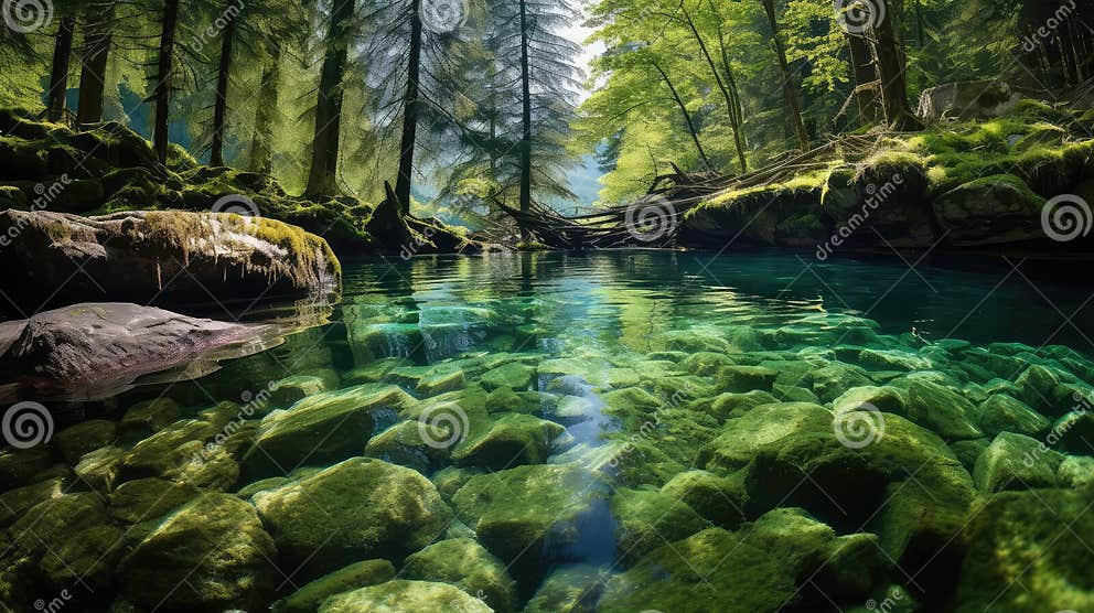 Clear spring water source stock image. Image of water - 361475119
