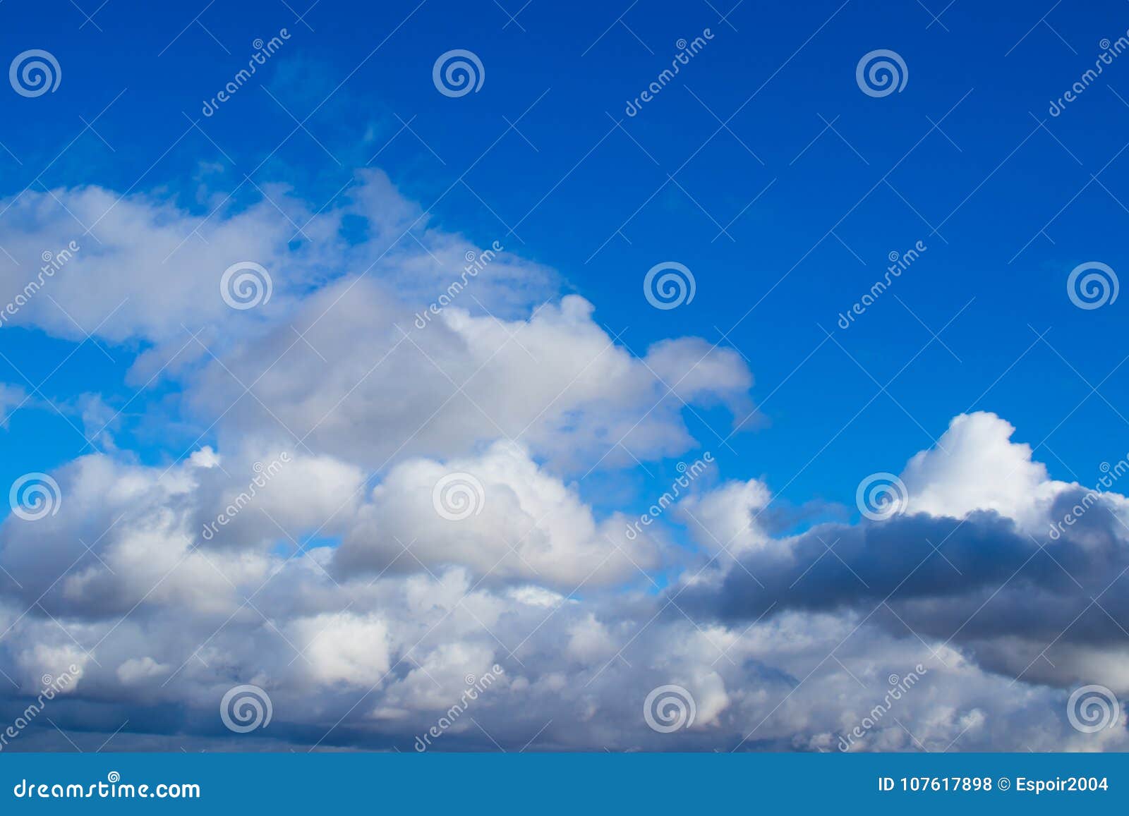 Clear Summer Sky with Cumulus Clouds . Stock Photo - Image of space ...