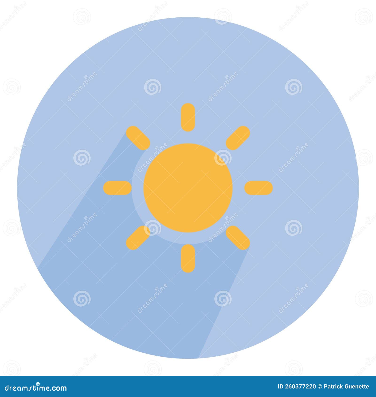 Clear with sun, icon stock vector. Illustration of warm - 260377220