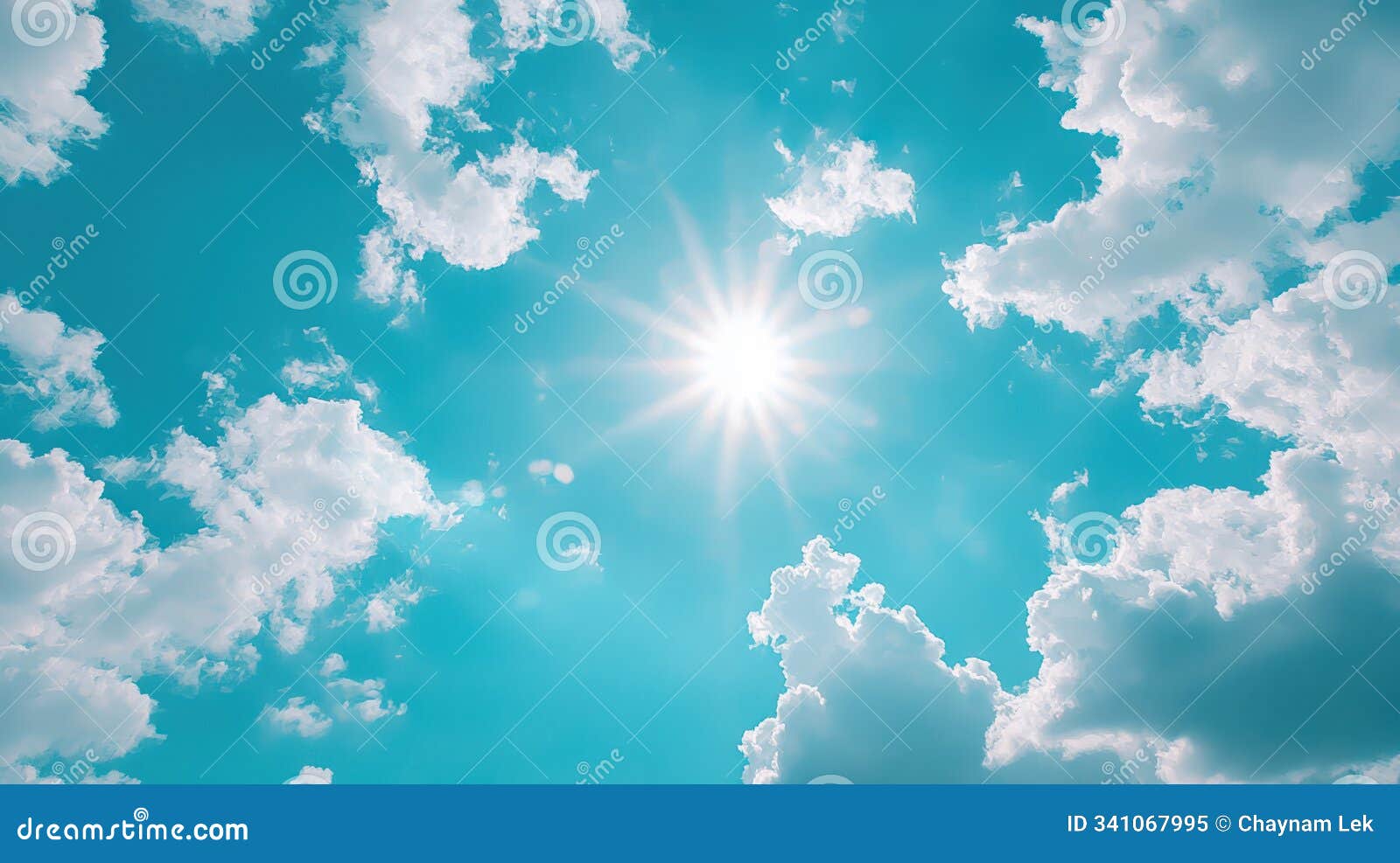 Clear Sunny Sky with Soft Light Rays, Isolated on White Stock ...