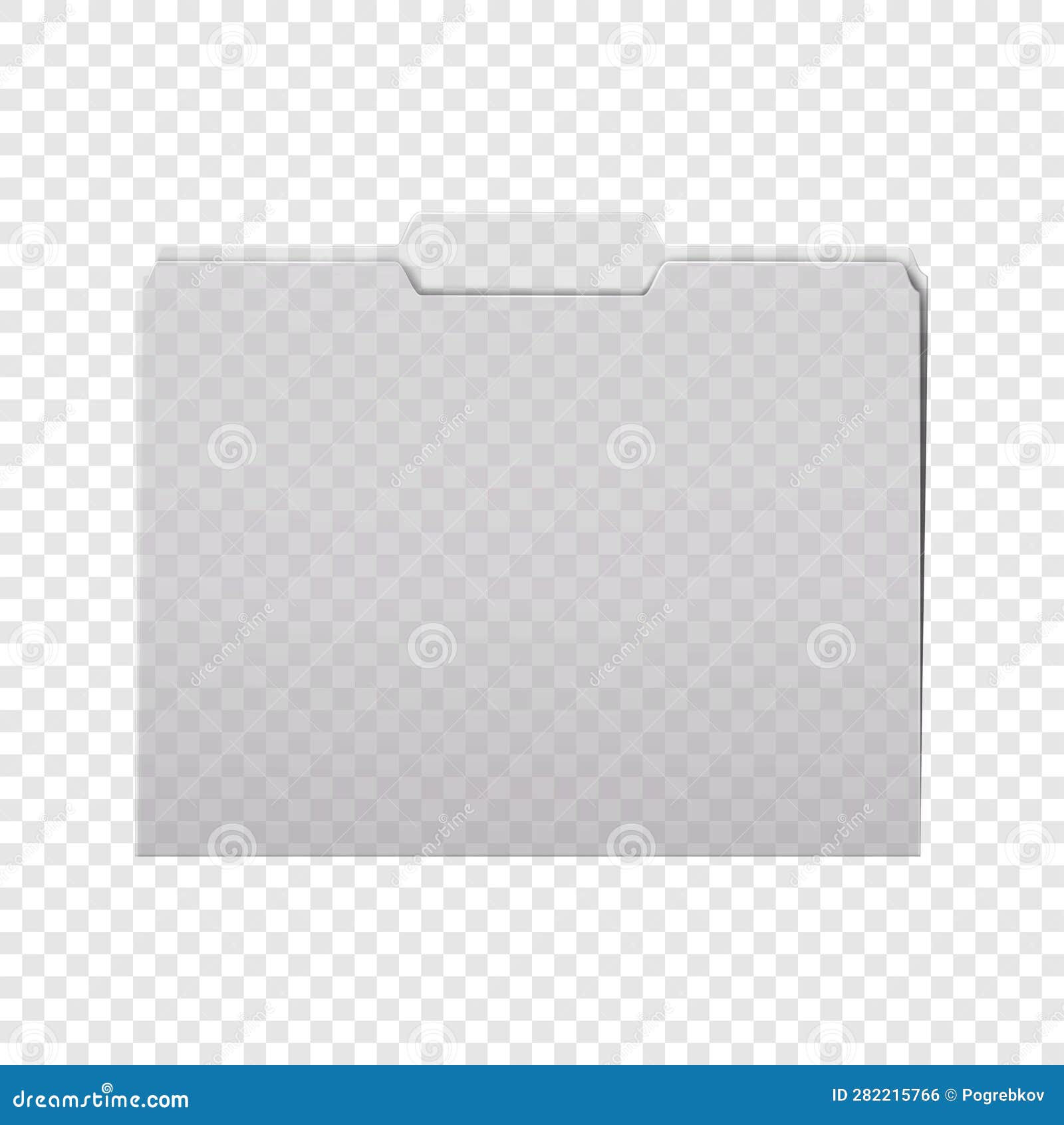 Clear Tabbed Plastic File Folder On Transparent Background Realistic ...