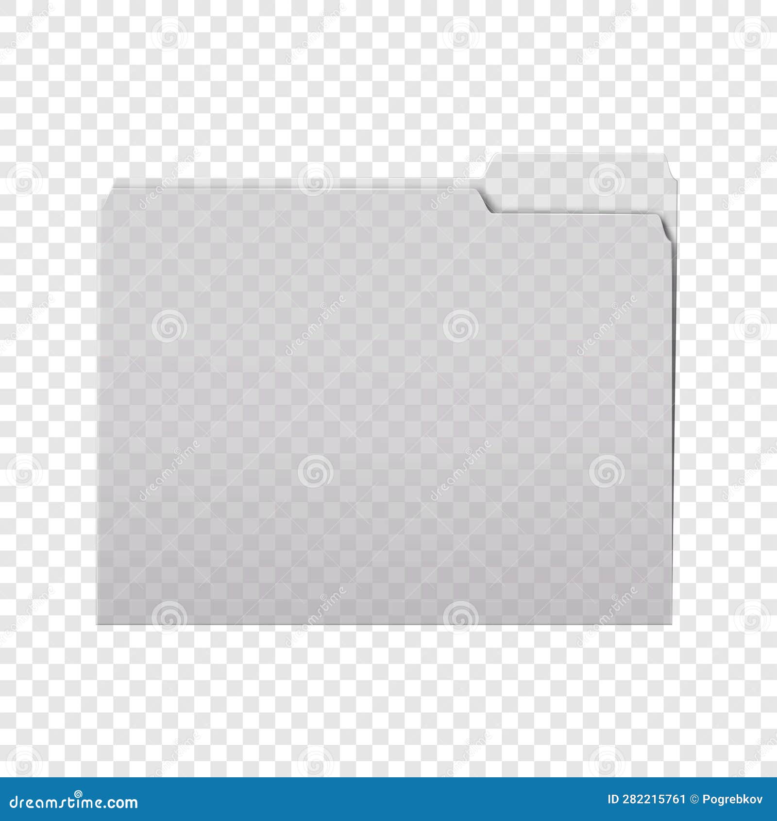 Clear Tabbed Plastic File Folder On Transparent Background Realistic ...
