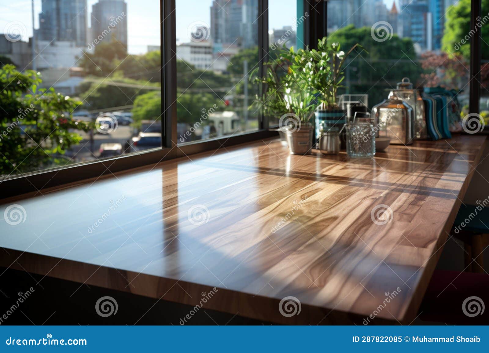 Clear Table Counter Flyer Holder Vector Mockup. Transparent Countertop ...