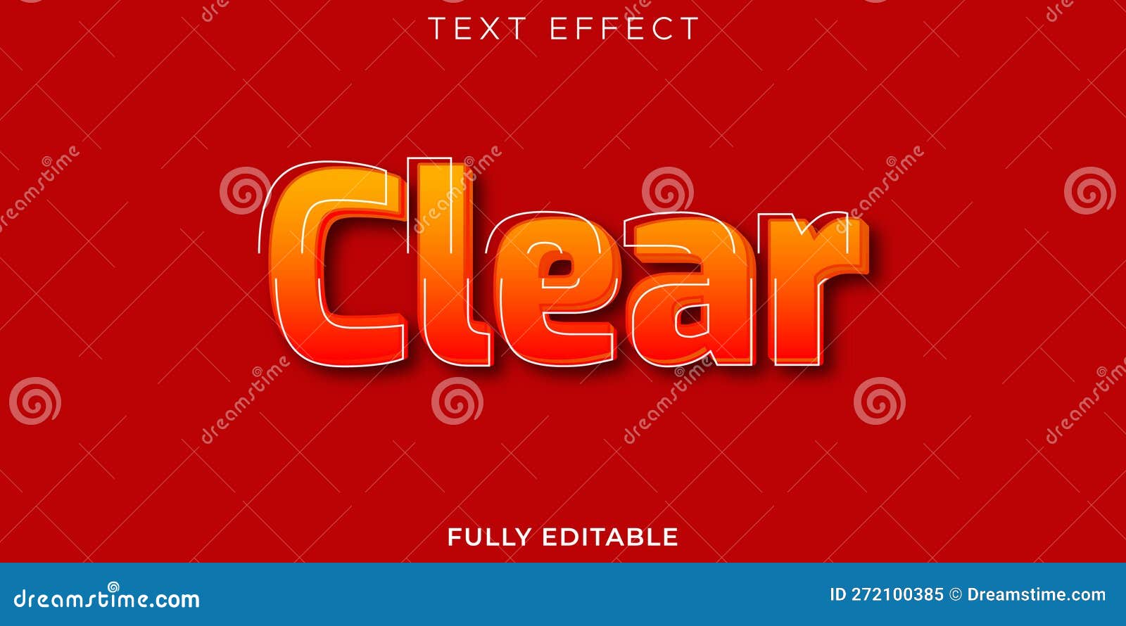 Clear Text Effect Design Template. it Can Can Change Easily. Vector Text Effect Fully Editable ...