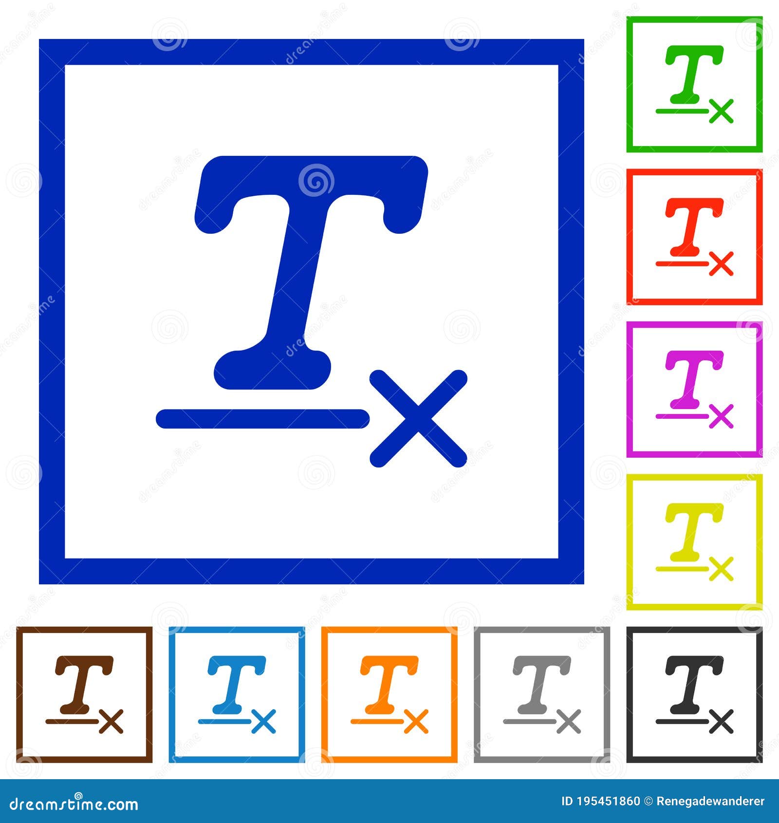 Clear Text Format Flat Framed Icons Stock Vector - Illustration of ...