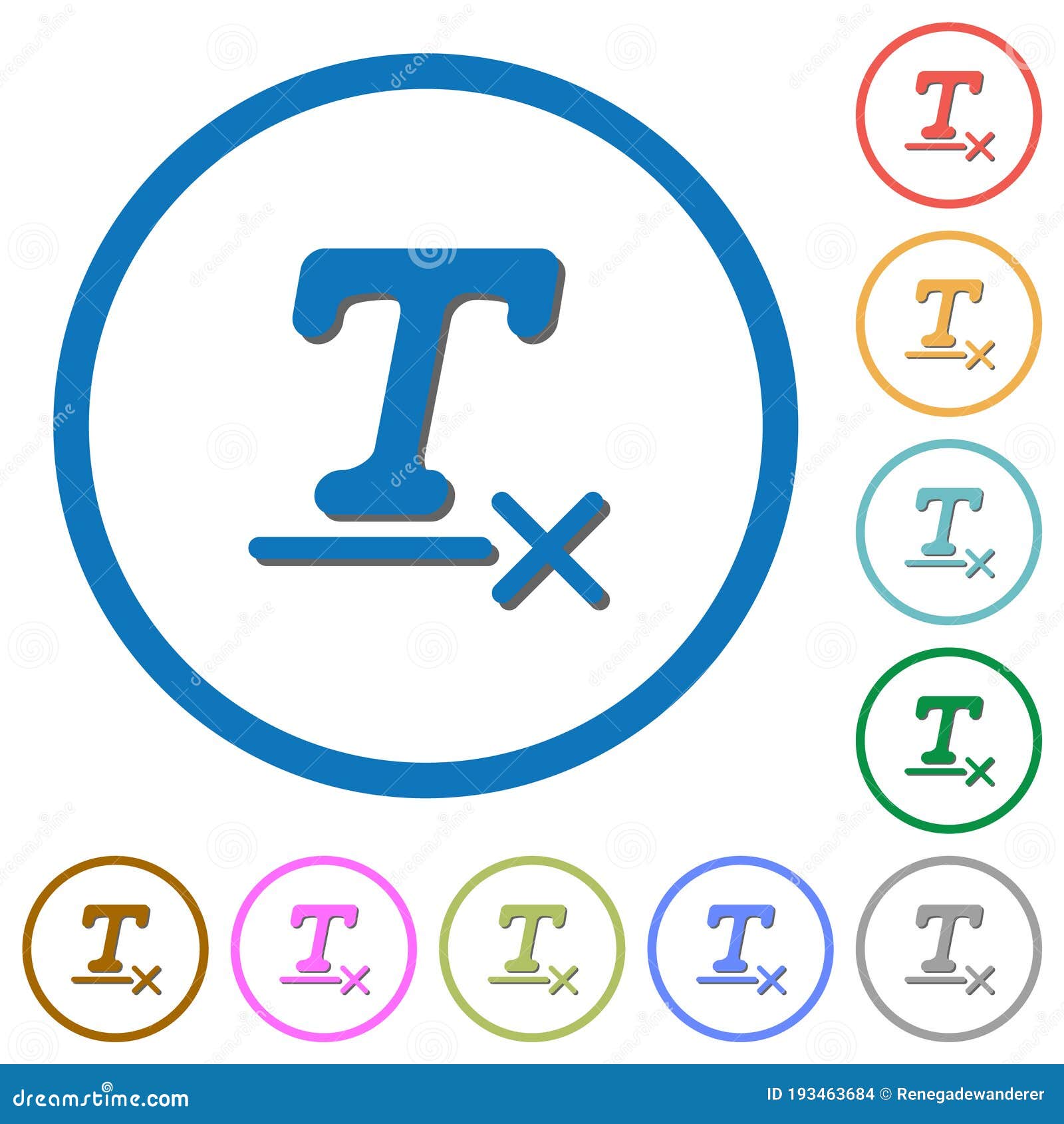 Clear Text Format Icons with Shadows and Outlines Stock Vector ...