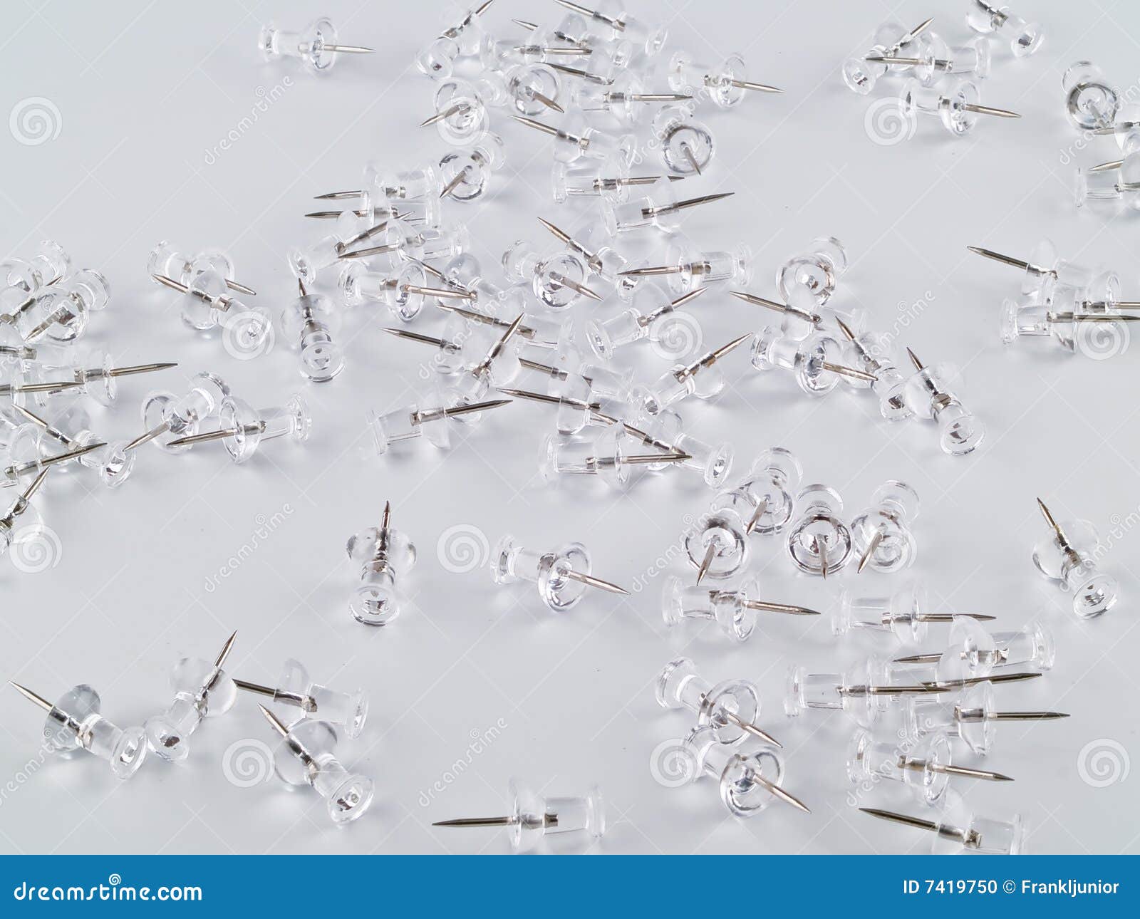 Clear Thumb Tacks 1 stock photo. Image of pushpins, bulletin - 7419750