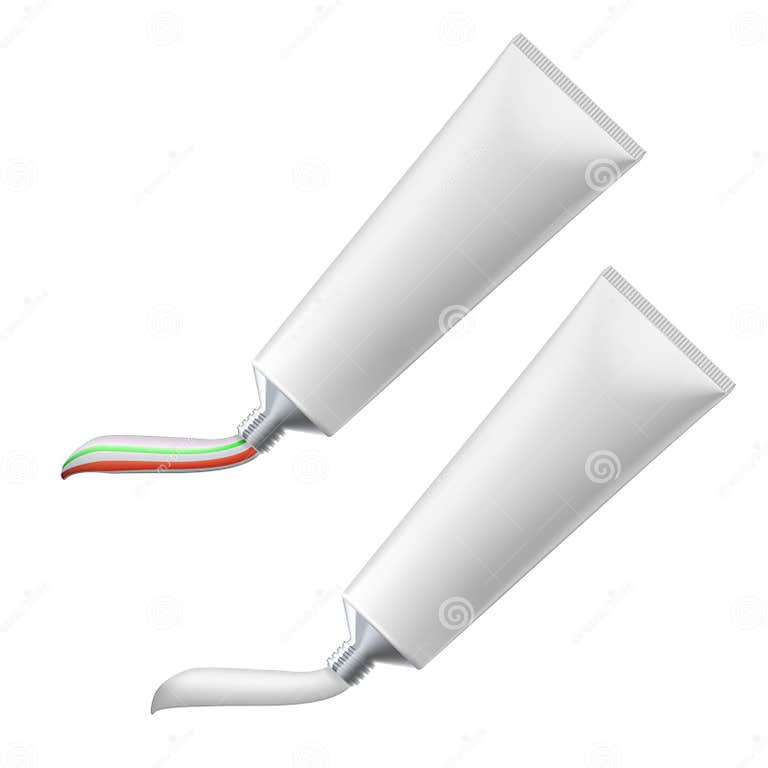 Clear Toothpaste White Plastic and Silver Tube Stock Vector ...
