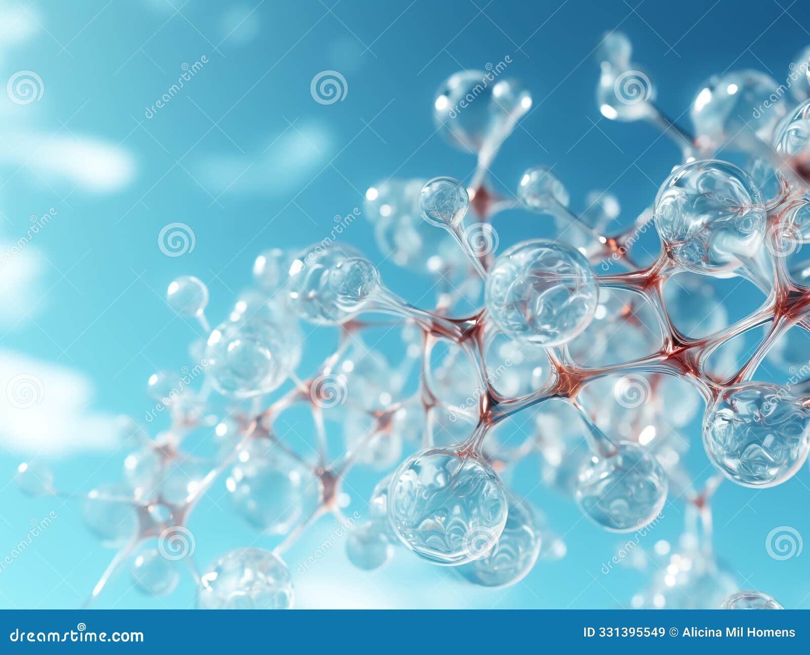 Clear and Transparent Abstract Background with Bubbles, Water Molecule ...