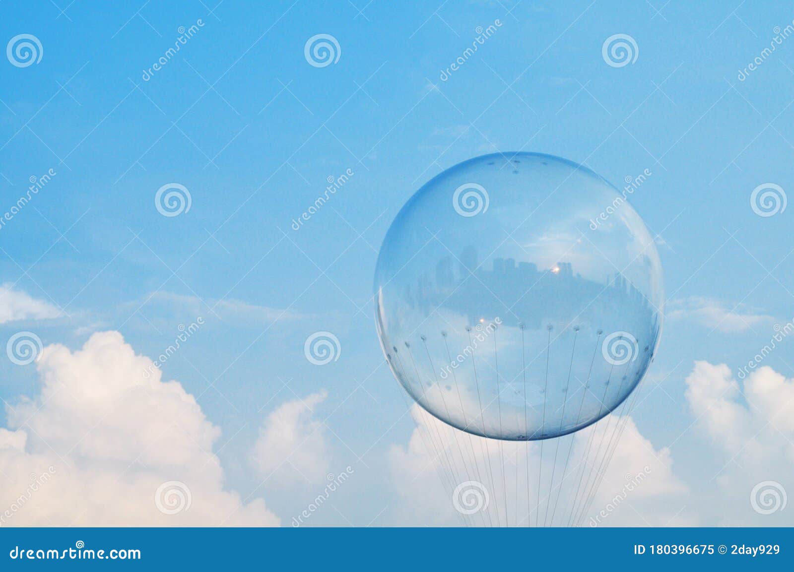Clear Transparent Balloon in the Blue Sky Stock Image - Image of ...