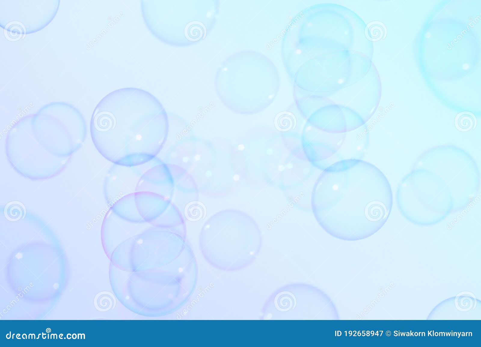 Clear Transparent Blue Soap Bubbles Float Background. Stock Image ...