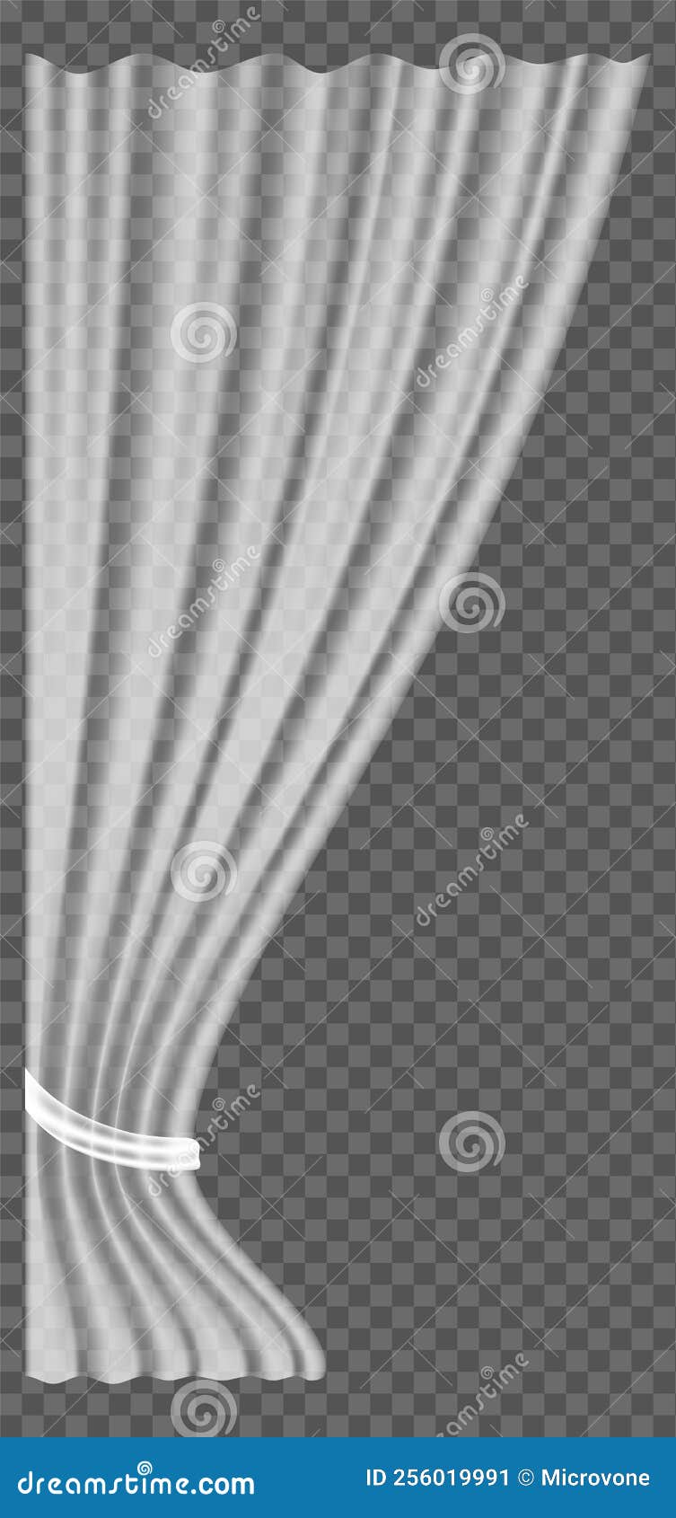 Clear Transparent Drape Mockup. Folded White Curtain Stock Vector ...