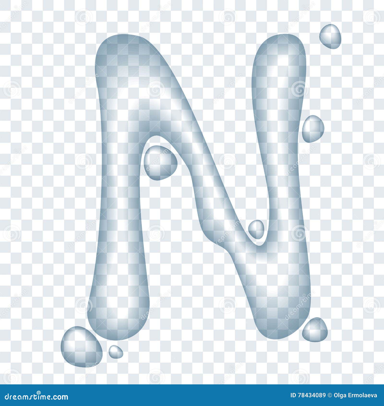 Clear Transparent Liquid Typeface. Stock Vector - Illustration of ...