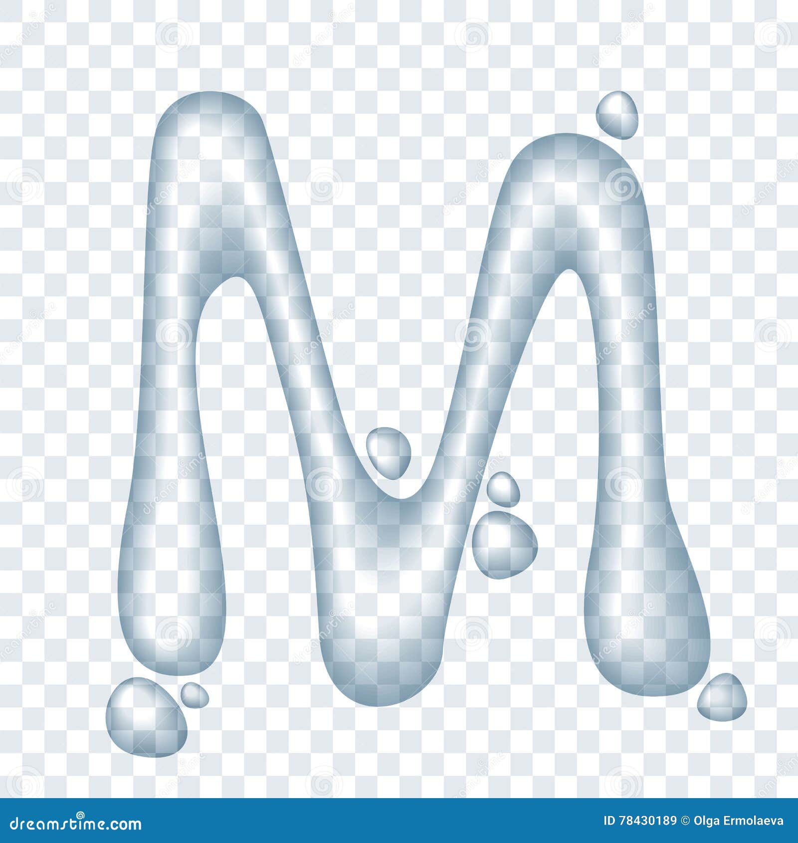 Clear Transparent Water Vector Liquid Typeface. Stock Vector ...