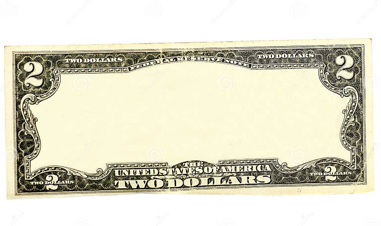 Clear Two Dollar Bill Border with Empty Middle Area Stock Photo - Image ...