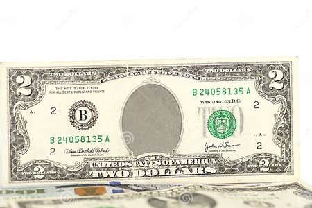 Clear Two dollar bill stock photo. Image of credit, backdrop - 59889914
