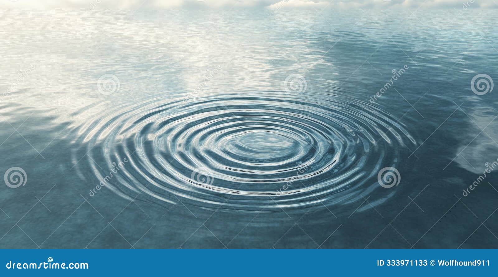 Clear, Undisturbed Water with Subtle, Circular Ripples Spreading from a ...
