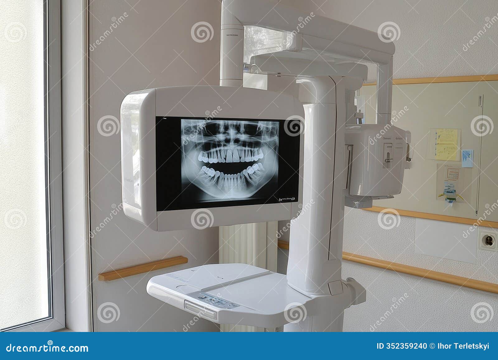 X-ray Image of Human Teeth Displayed on Monitor in Dental Clinic during ...