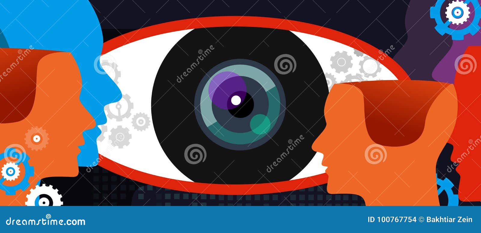 Clear Vision Big Eye Thinking Concept of Digital Surveillance ...