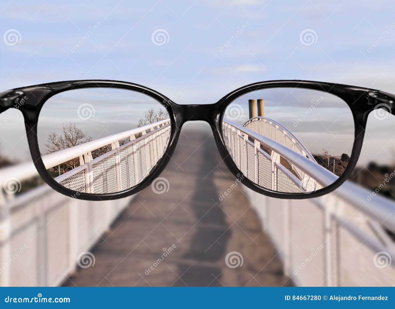Clear Vision Over Bridge Perspective Stock Photo - Image of background ...