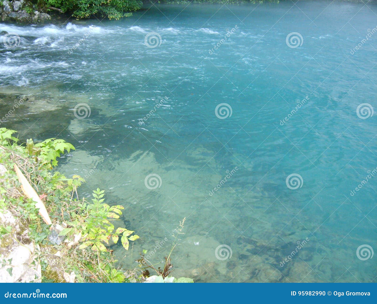 Clear water at blue lake stock photo. Image of blue, clear - 95982990